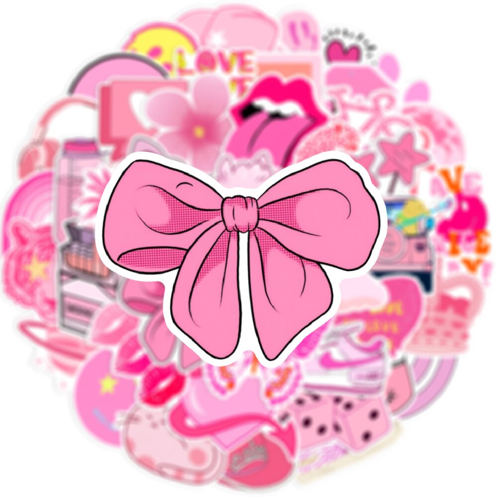 50pcs Cute Pink Preppy Little Fresh Stickers DIY Luggage - Etsy