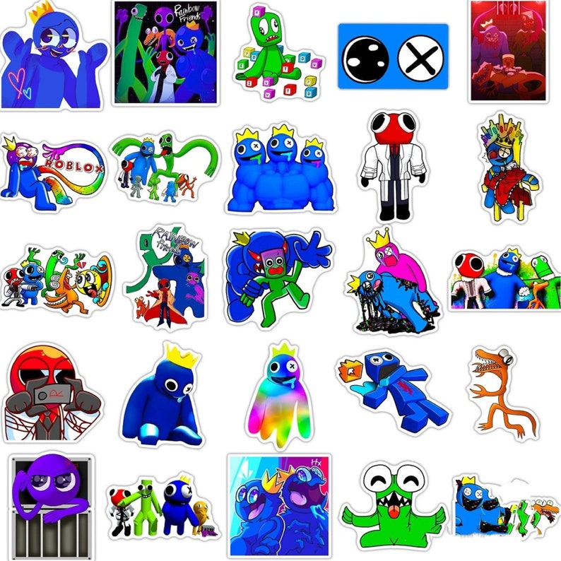 52 Pcs Cartoon Anime Game Rainbow Friends Roblox Stickers - Etsy