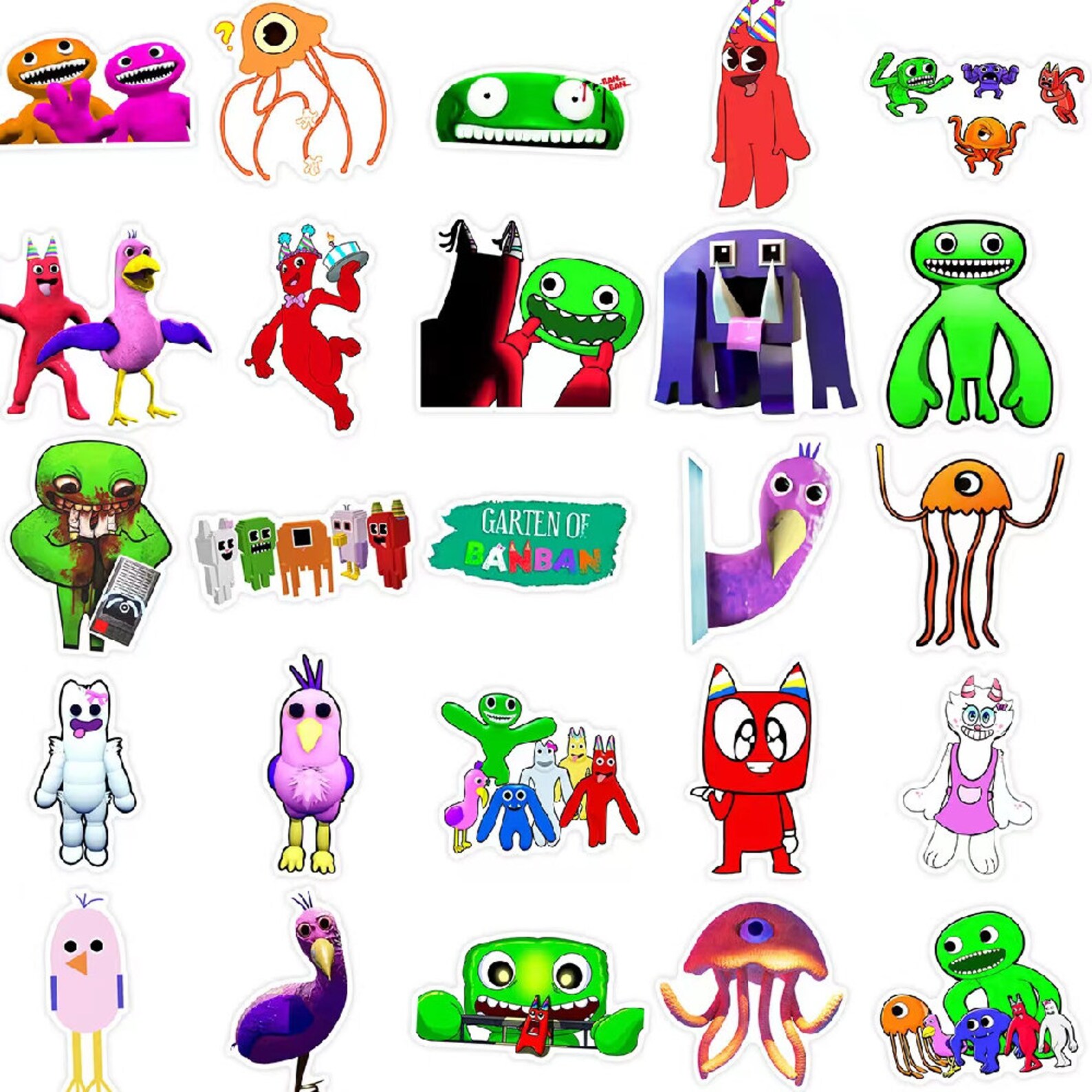 50 PCS Garten of Banban Game Monster Stickers Hand Account Skateboard ...