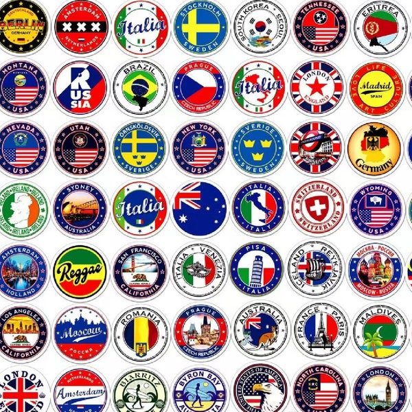 World Flag Stickers - Etsy