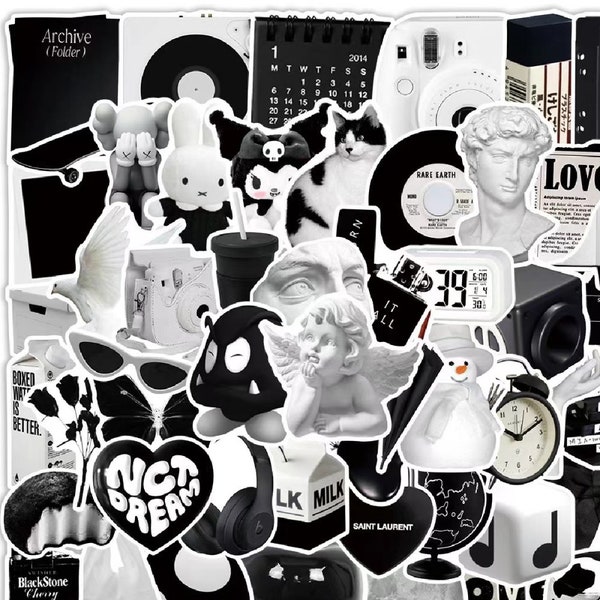 Black and White Sticker Pack - Etsy