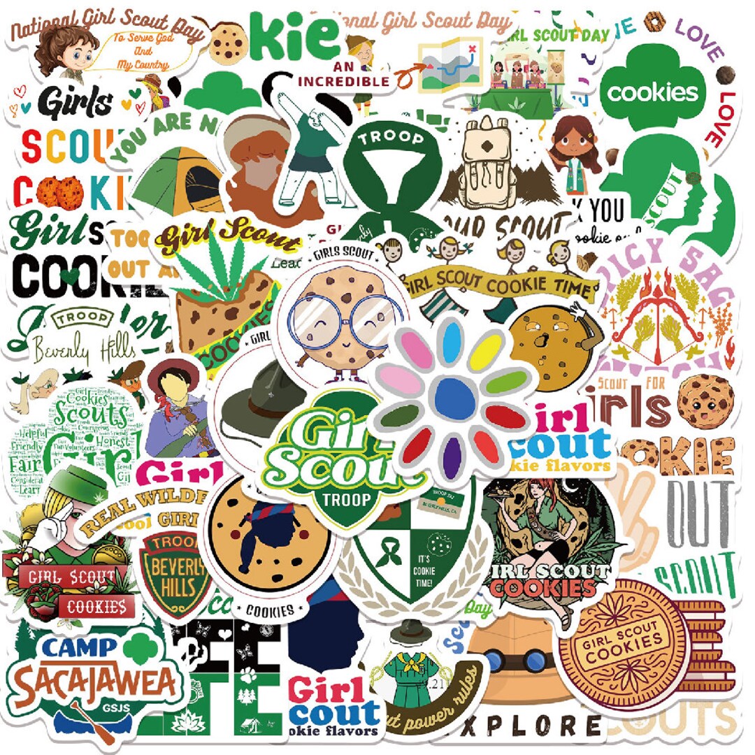 50 Pcs Stickers Girl Scouts Sticker Kids Toys Stationery Car Notebook ...