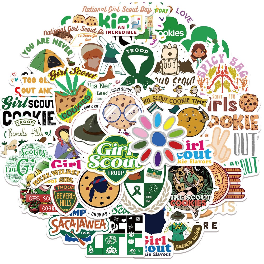 50 Pcs Stickers Girl Scouts Sticker Kids Toys Stationery Car Notebook ...