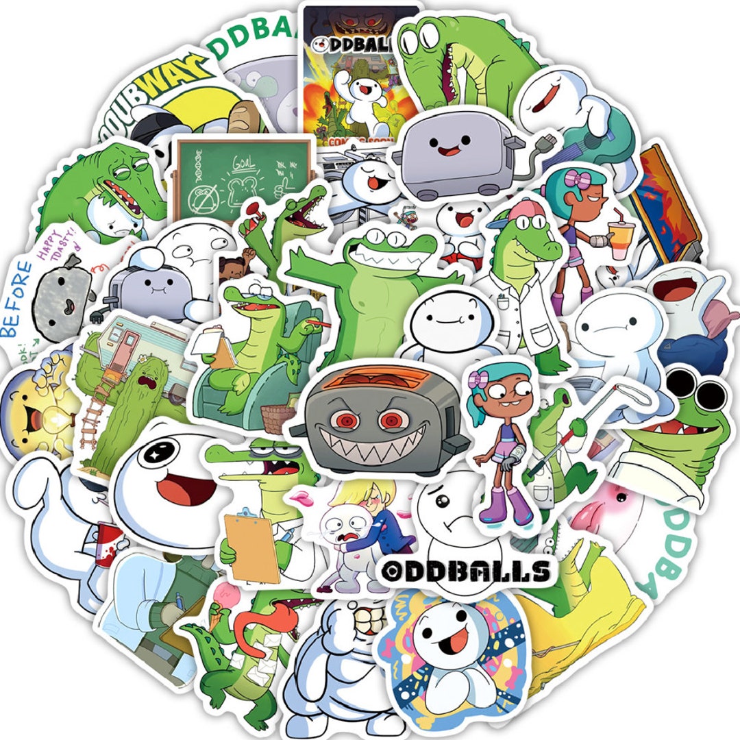 50 PCS Oddballs Big White Crocodile Graffiti Stickers Children's ...