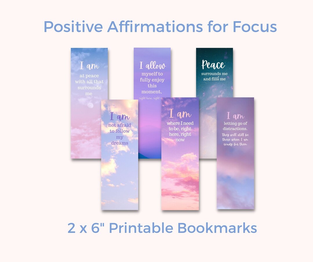 Affirmations for Focus - Bookmarks - Etsy