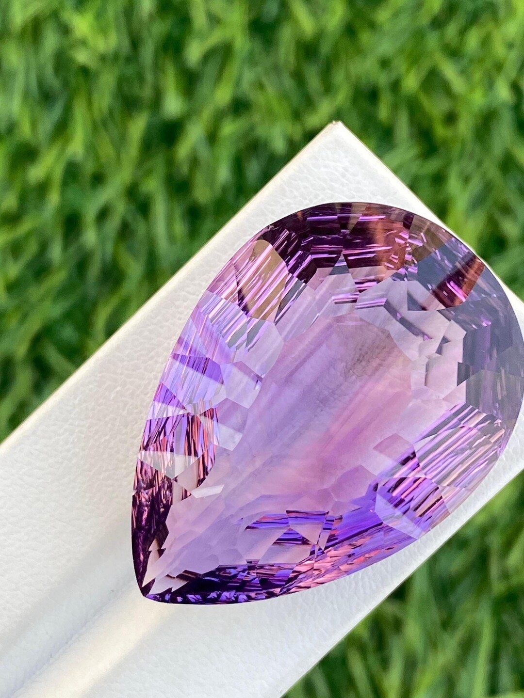 Natural Amethyst Concave Cut Pear Shape, Weight. 75.80 .cts Top Quality ...