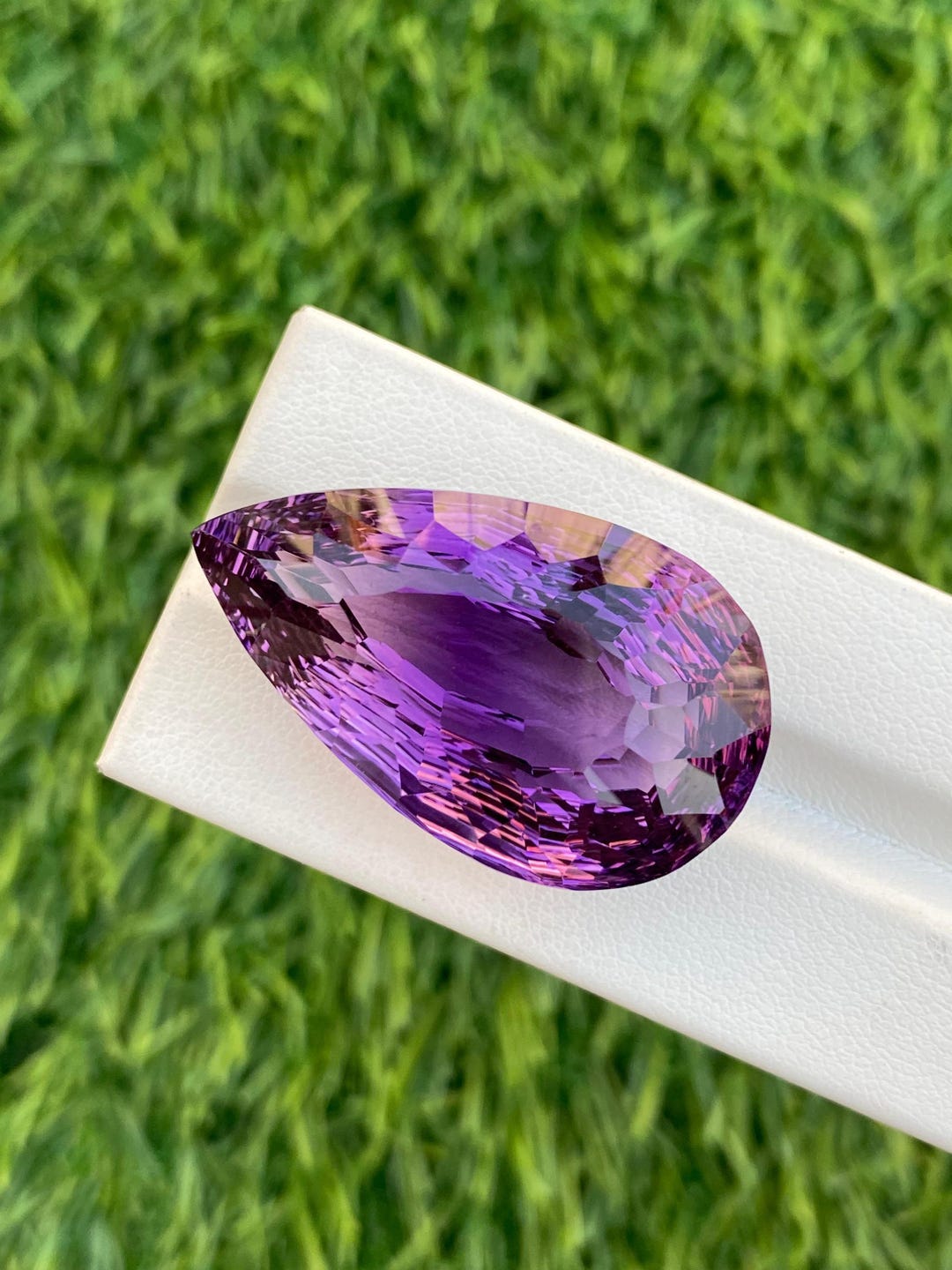 Natural Amethyst Concave Cut Pear Shape, Weight. [ 58.30 ].cts Top ...