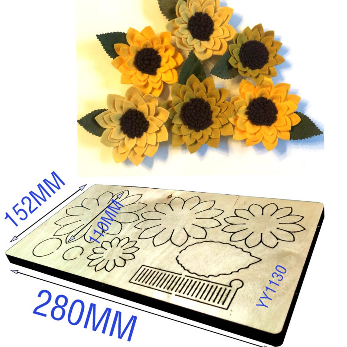 Wooden Die-cutting Sunflower Knife Die DIY Flower Shape Leather Cutting ...