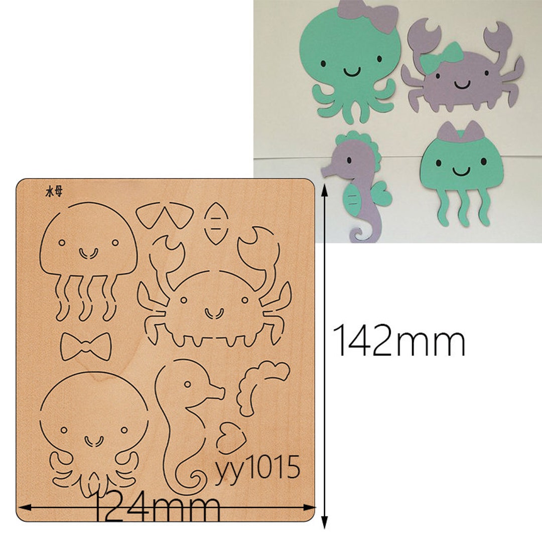 Wooden Mold Cutting Mold Seahorse Crab Jellyfish Star Anise YY1015 Wood ...