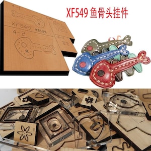 New Japan Steel Blade Wooden Die Fish Bone Pendant Leather Craft Punch ...