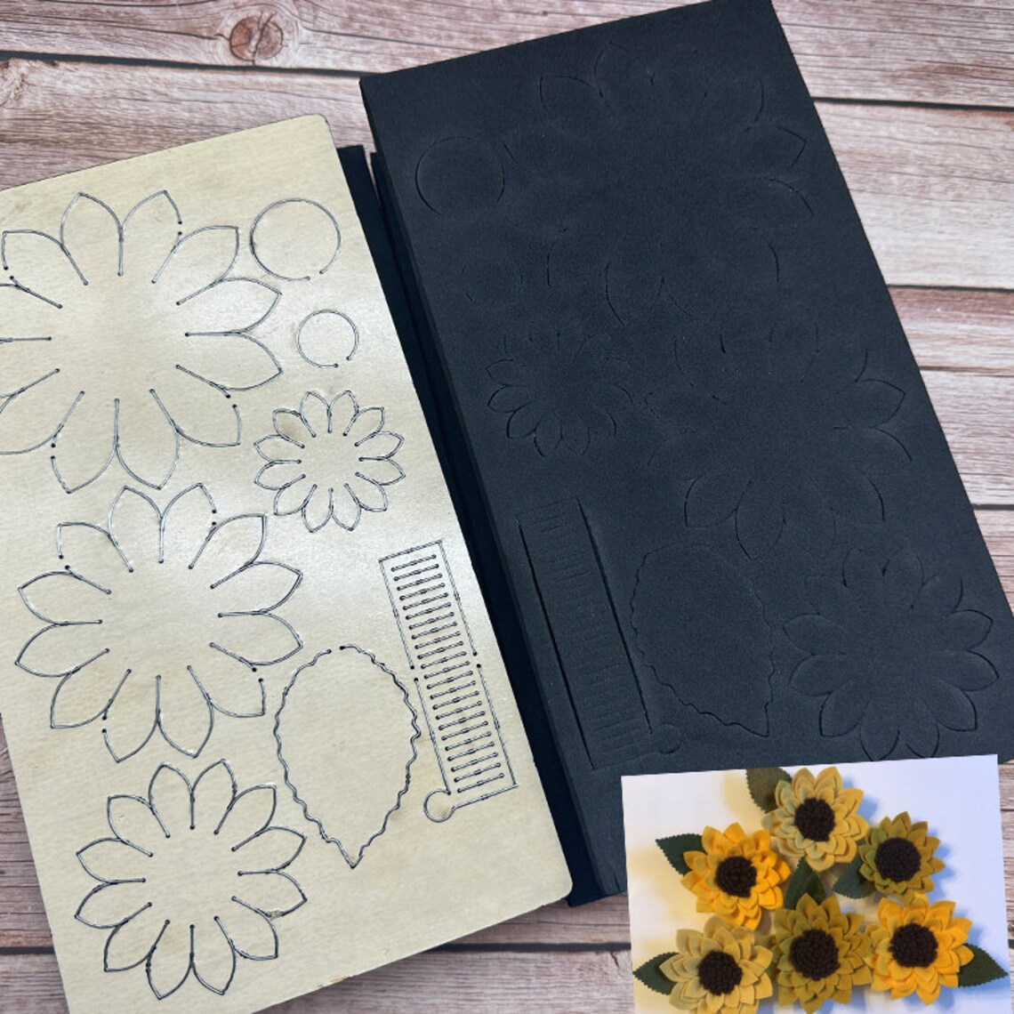 Wooden Die-cutting Sunflower Knife Die DIY Flower Shape Leather Cutting ...