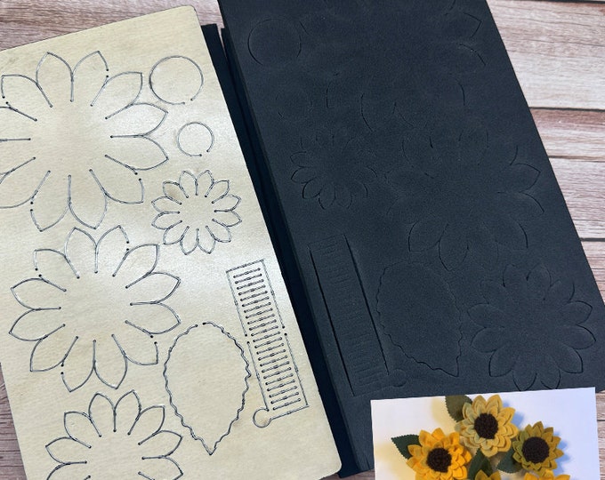 Wooden Die-cutting Sunflower Knife Die DIY Flower Shape Leather Cutting ...