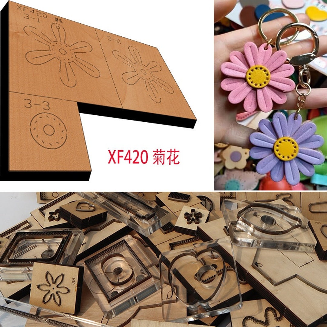 New Japan Steel Blade Wooden Die Chrysanthemum Leather Craft Punch Hand ...