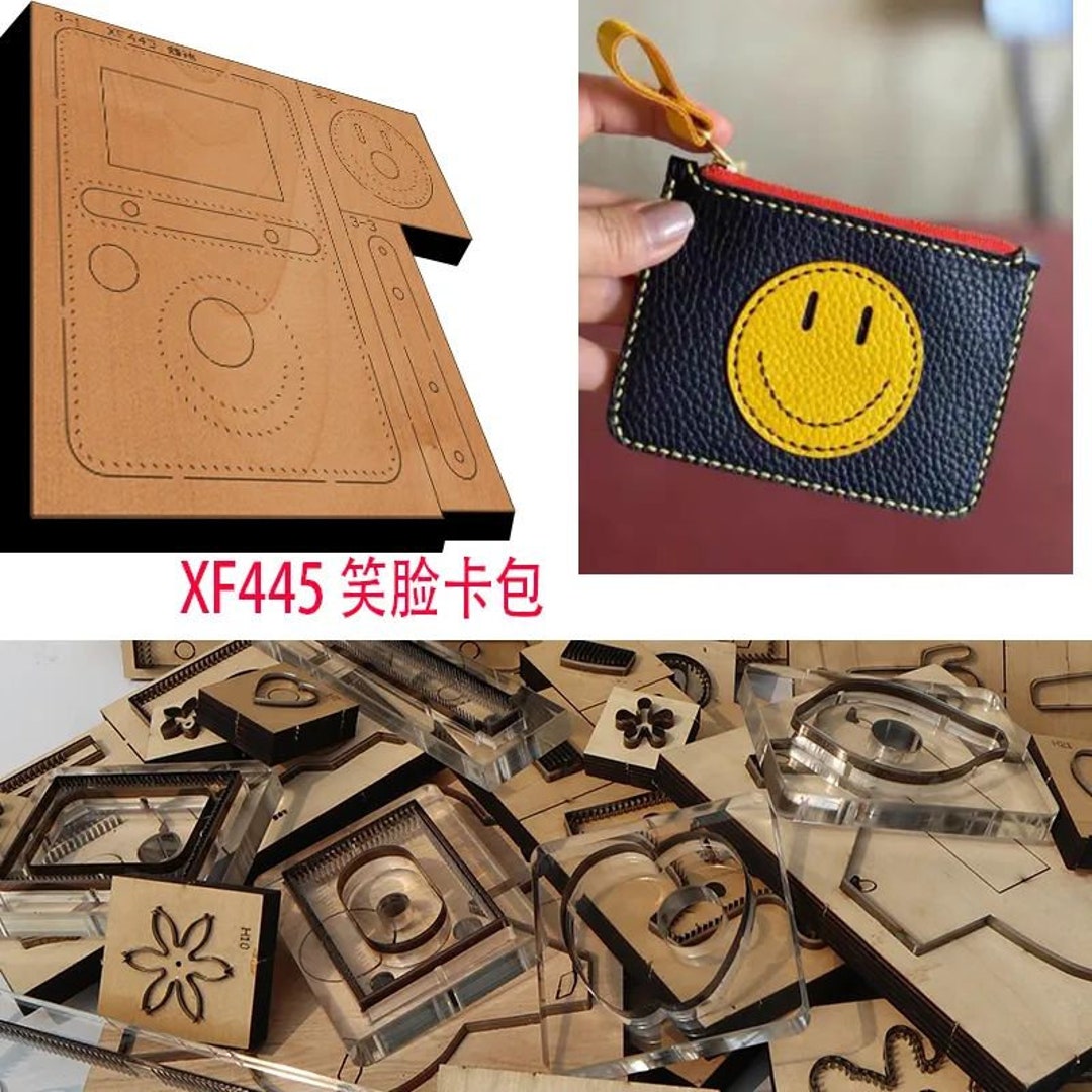 New Japan Steel Blade Wooden Die Smiley Face Card Bag Leather - Etsy