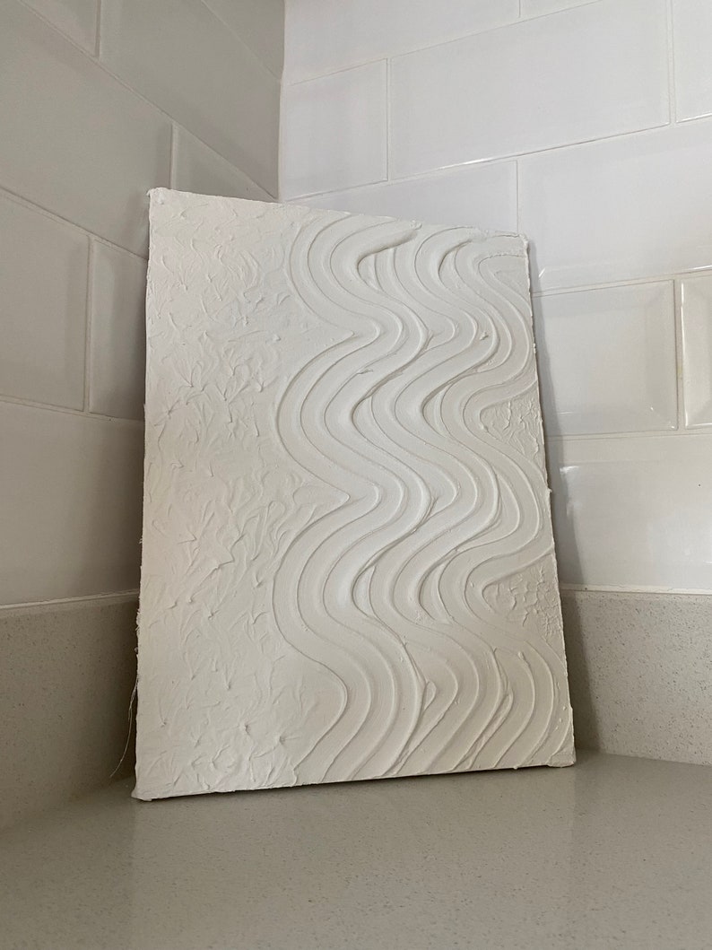 Boho Textured Wall Art, Mid Century Wall Art, Plaster Wall Art, Spackle ...