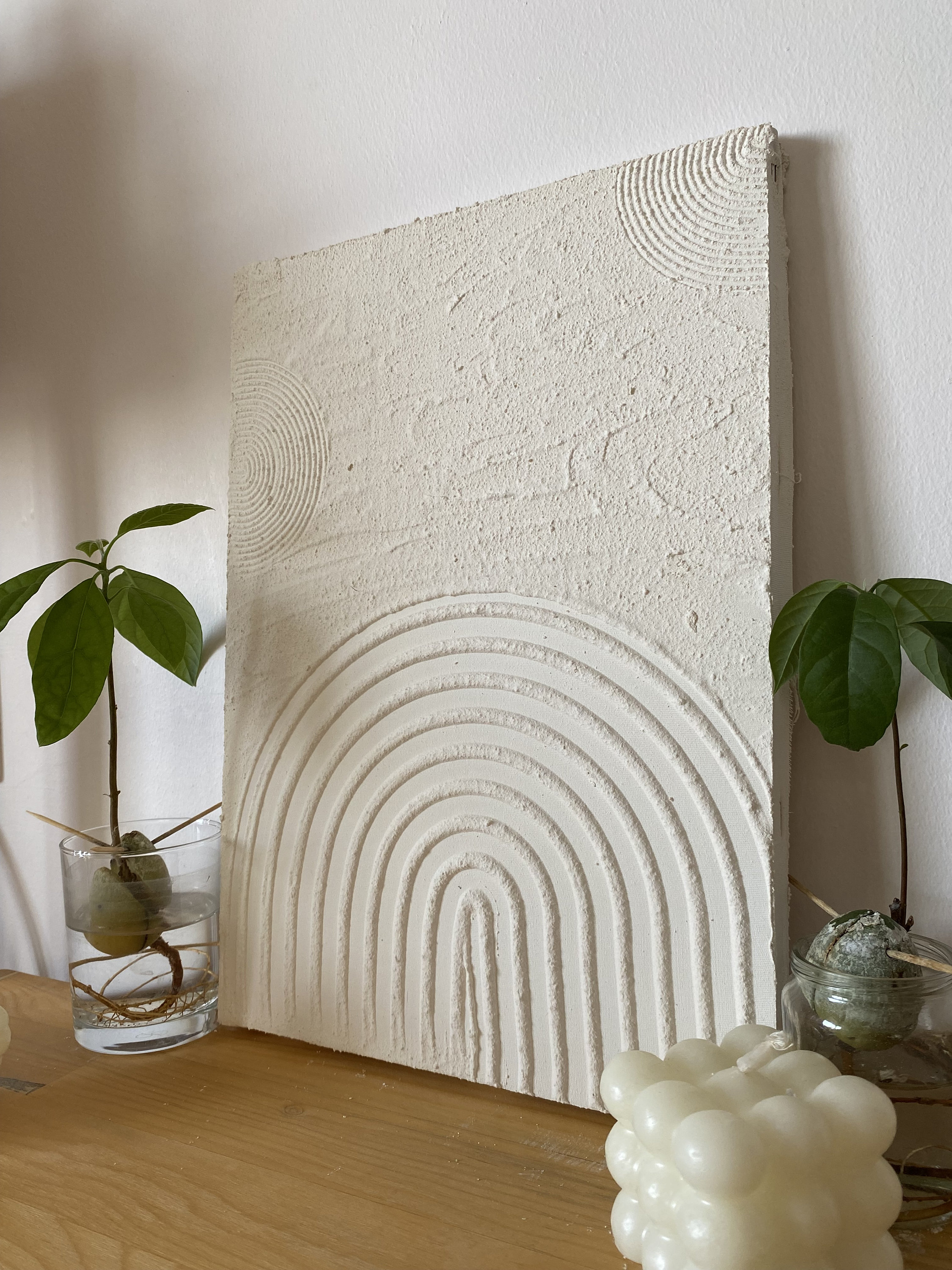 Textured Painting, Boho Textured Wall Art, Plaster Wall Art, Textured ...