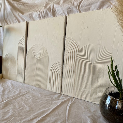 Textured Painting Boho Textured Wall Art Plaster Wall Art - Etsy