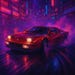 Neon Cyberpunk Ferrari Tokyo Drift Car Poster – Vaporwave Ferrari ...