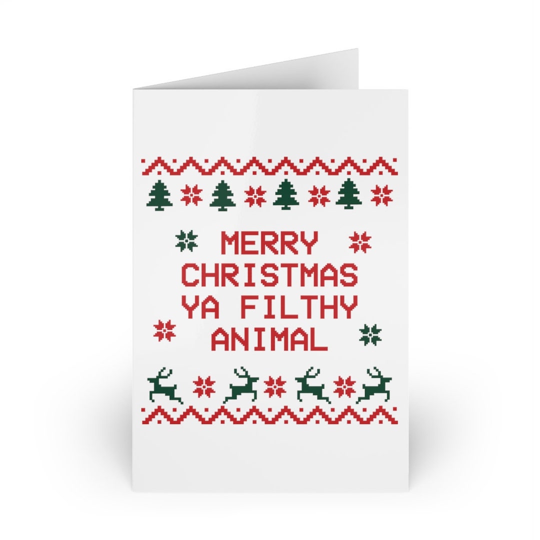 Merry Christmas Ya Filthy Animal Home Alone Christmas Greeting - Etsy