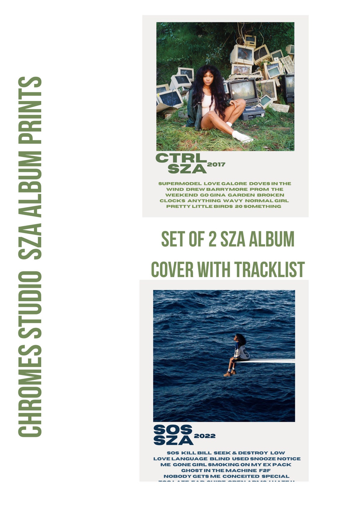 2 Piece Wall Art SZA Retro Bundle Poster Digital Artwork CTRL SOS Album ...