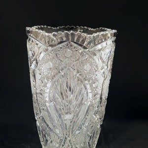 Large Bohemian Crystal Vase - STUNNING PIECE - Etsy