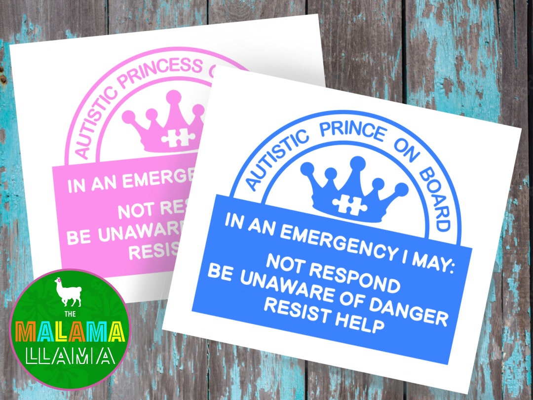 Autistic Child on Board Car Decal Autism Medical Alert Car Sticker ...