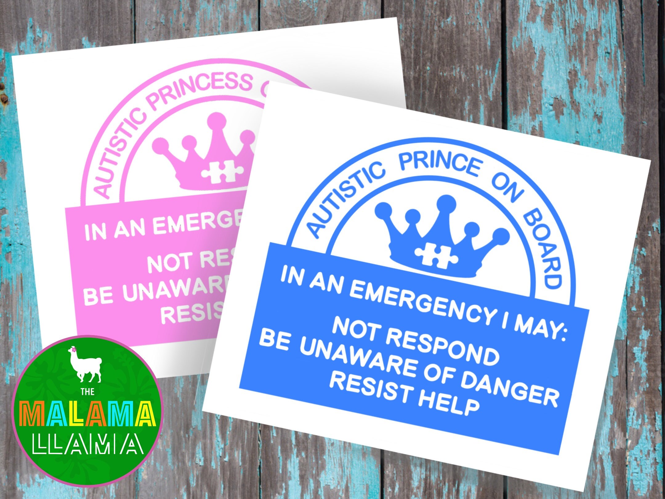 Autistic Child on Board Car Decal Autism Medical Alert Car Sticker ...