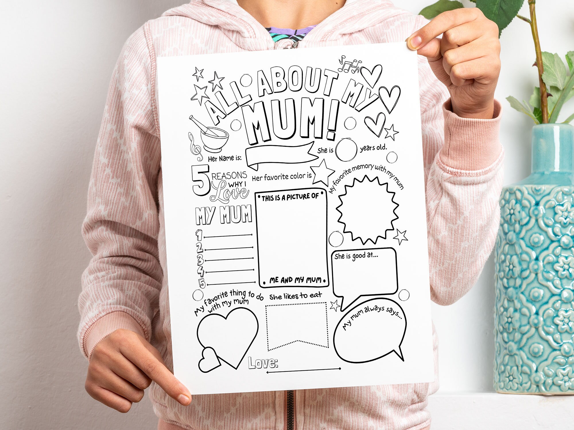 All About My Mum Fill in Template Mother's Day Gifts for Mum Printable ...