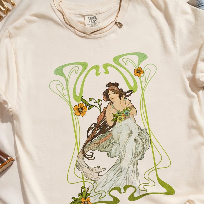 Women's Boho Tee Comfort Colors Shirt, Art Nouveau Tshirt, Art Deco ...
