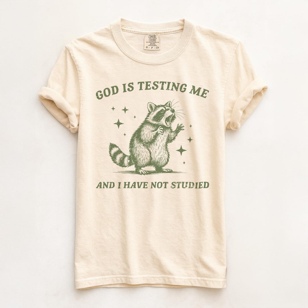 God is Testing Me Shirt — Comfort Colors Funny Meme Shirt, Retro ...