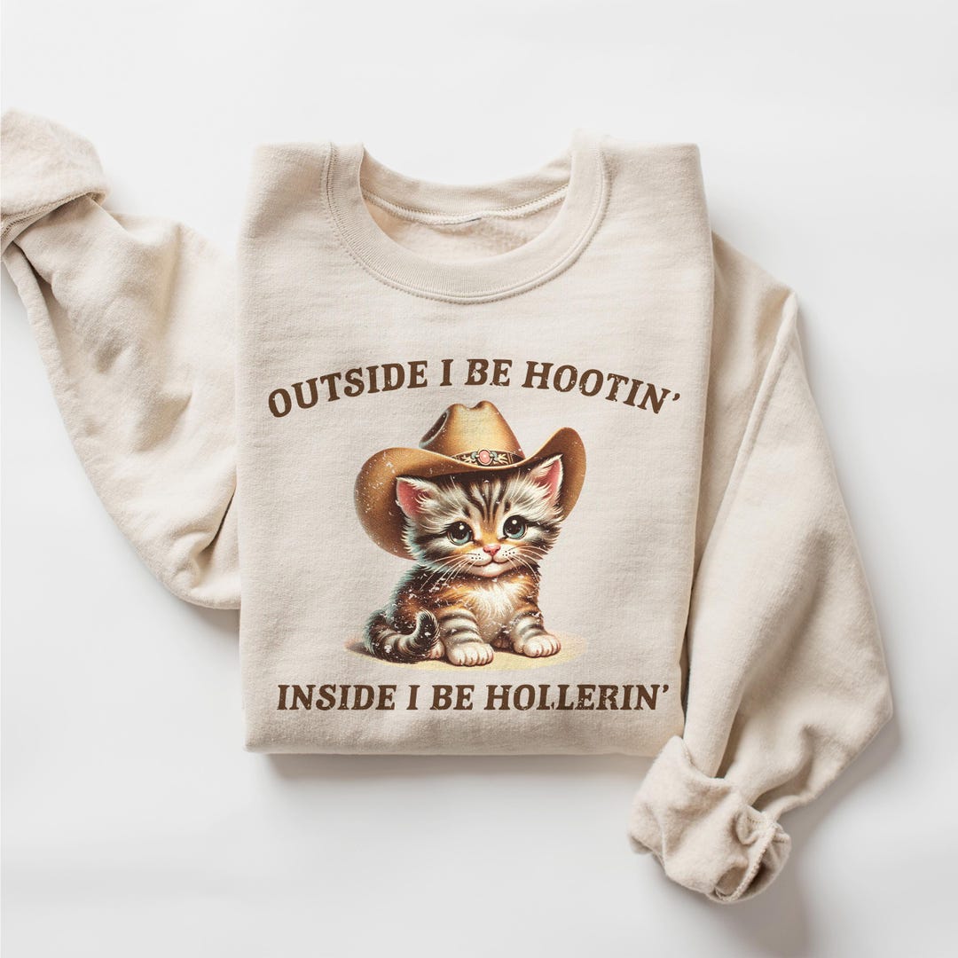 Funny Sweatshirt Women Cute Cat Meme Shirt Sarcastic Gift Unhinged ...