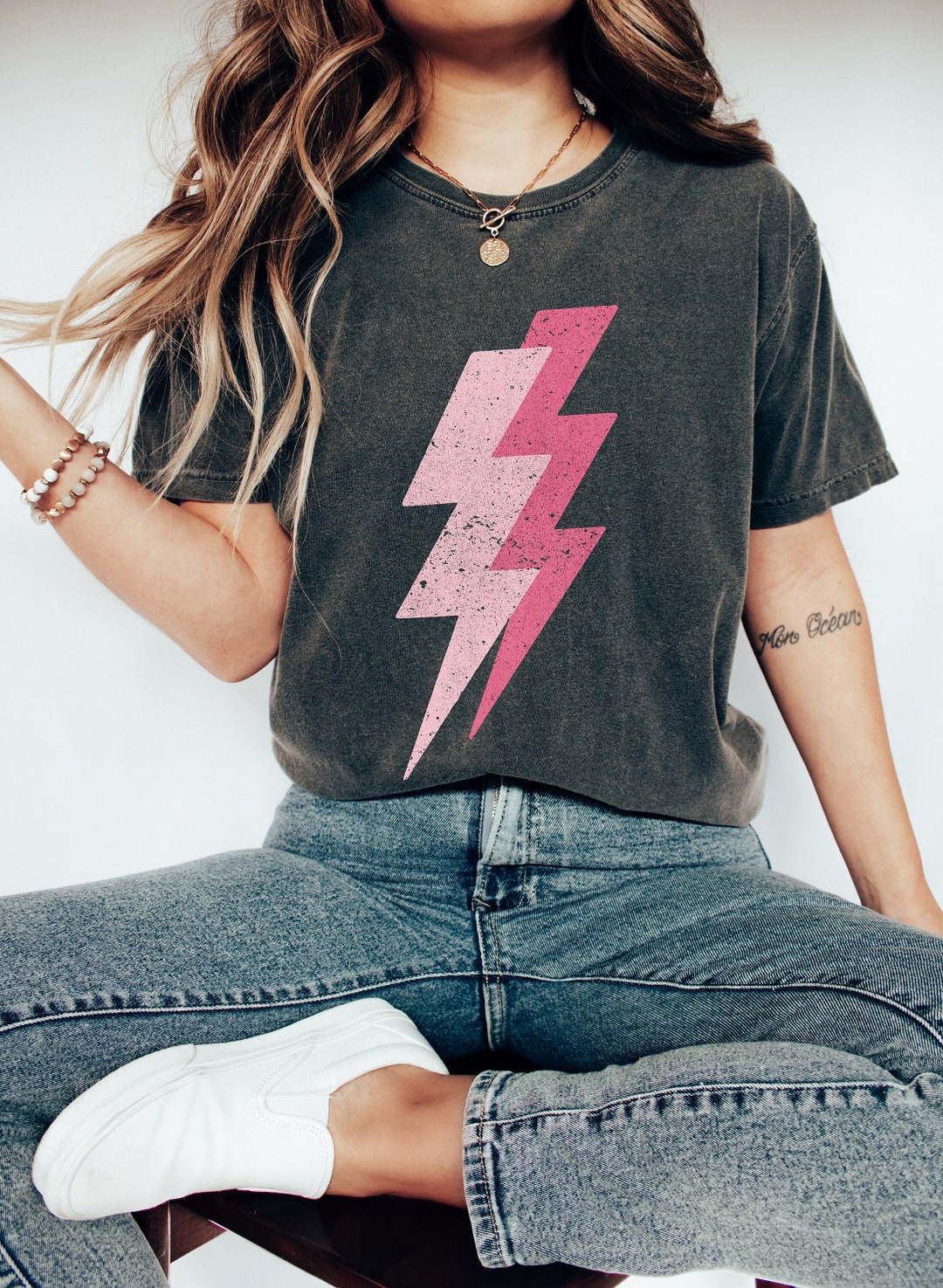 Lightning Bolt Shirt, Trendy Comfort Colors Tshirt, Retro 80s T-shirt ...