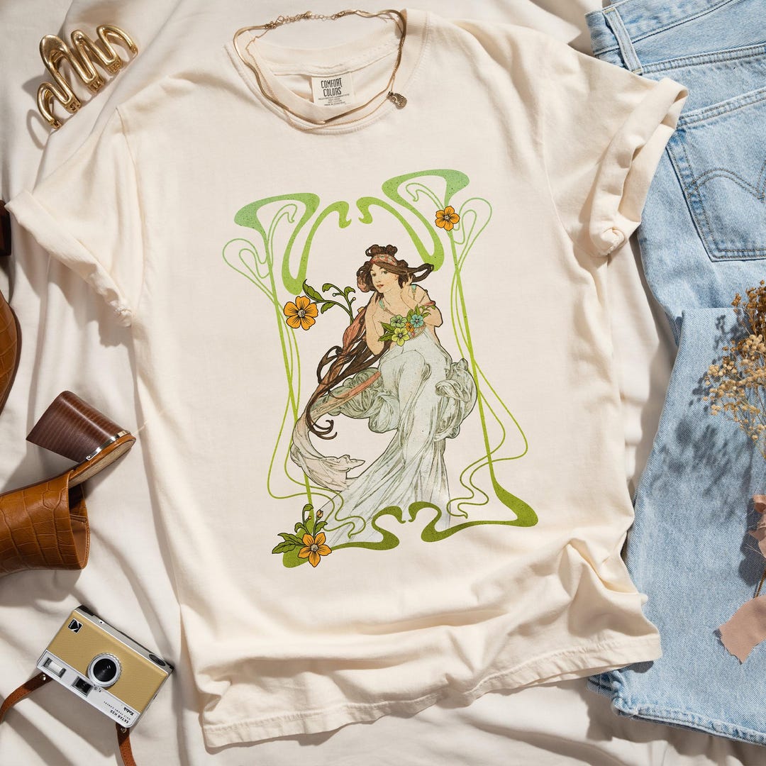 Women's Boho Tee Comfort Colors Shirt, Art Nouveau Tshirt, Art Deco ...