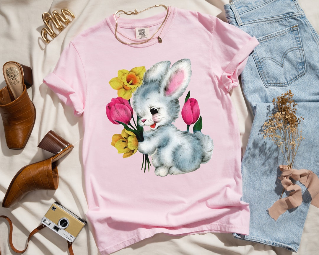 Comfort Colors Retro Easter Shirt, Easter Bunny Shirt Gift for Her ...