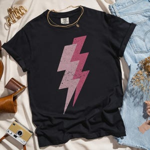 Lightning Bolt Shirt, Trendy Comfort Colors Tshirt, Retro 80s T-shirt ...