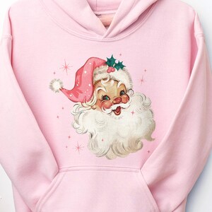 Pink Santa Christmas Youth Sweatshirt Hoodie, Retro Vintage Christmas ...