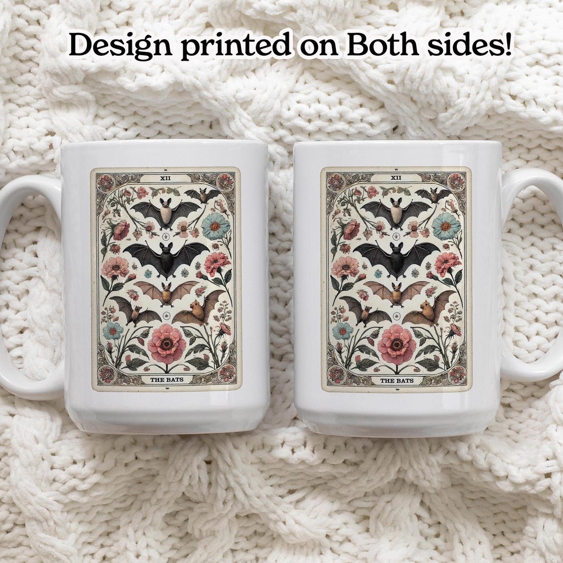 Bats Tarot Halloween Mug Gift Vintage Aesthetic Halloween Decor Spooky ...
