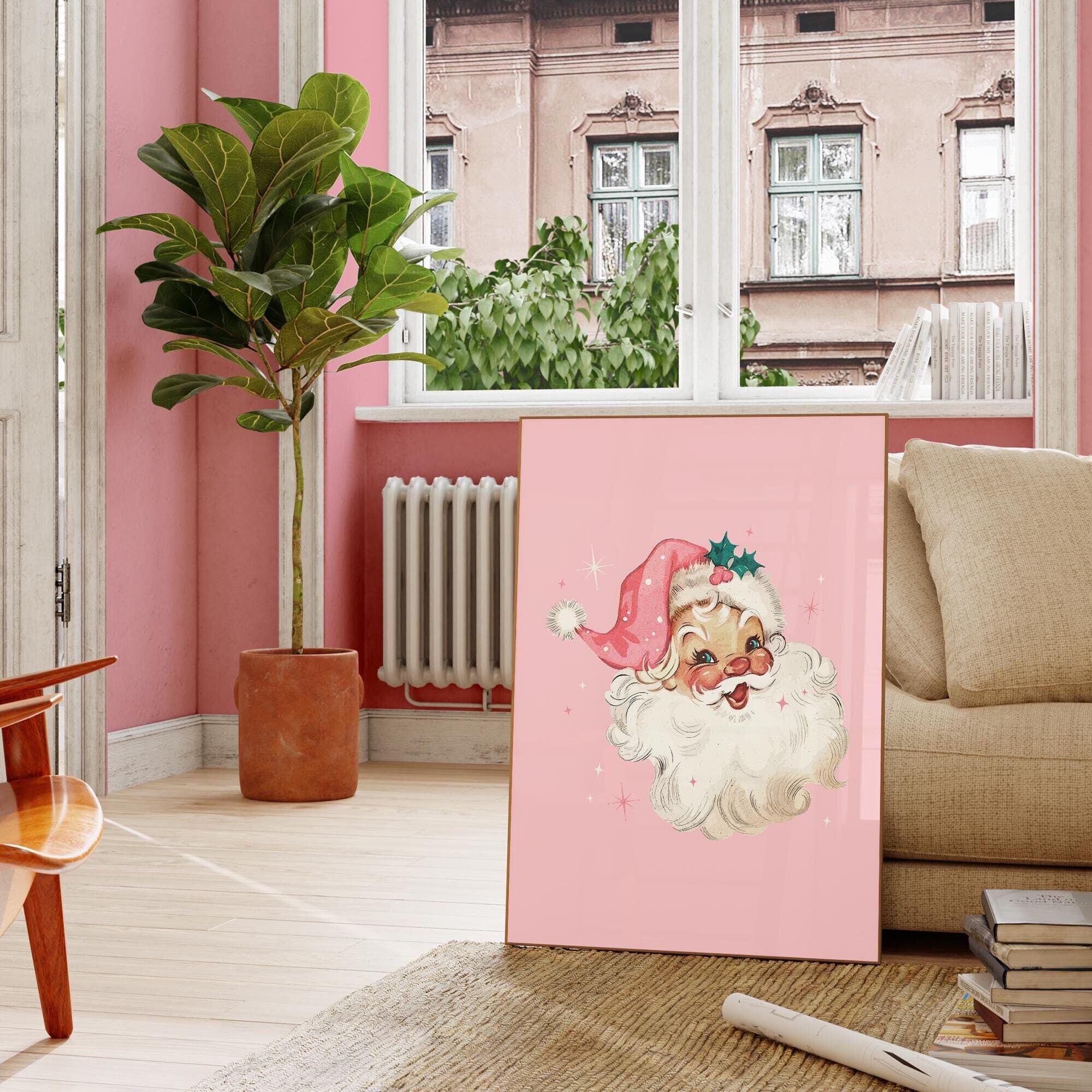 Retro Christmas Print Wall Art Download - Printable Christmas Art ...