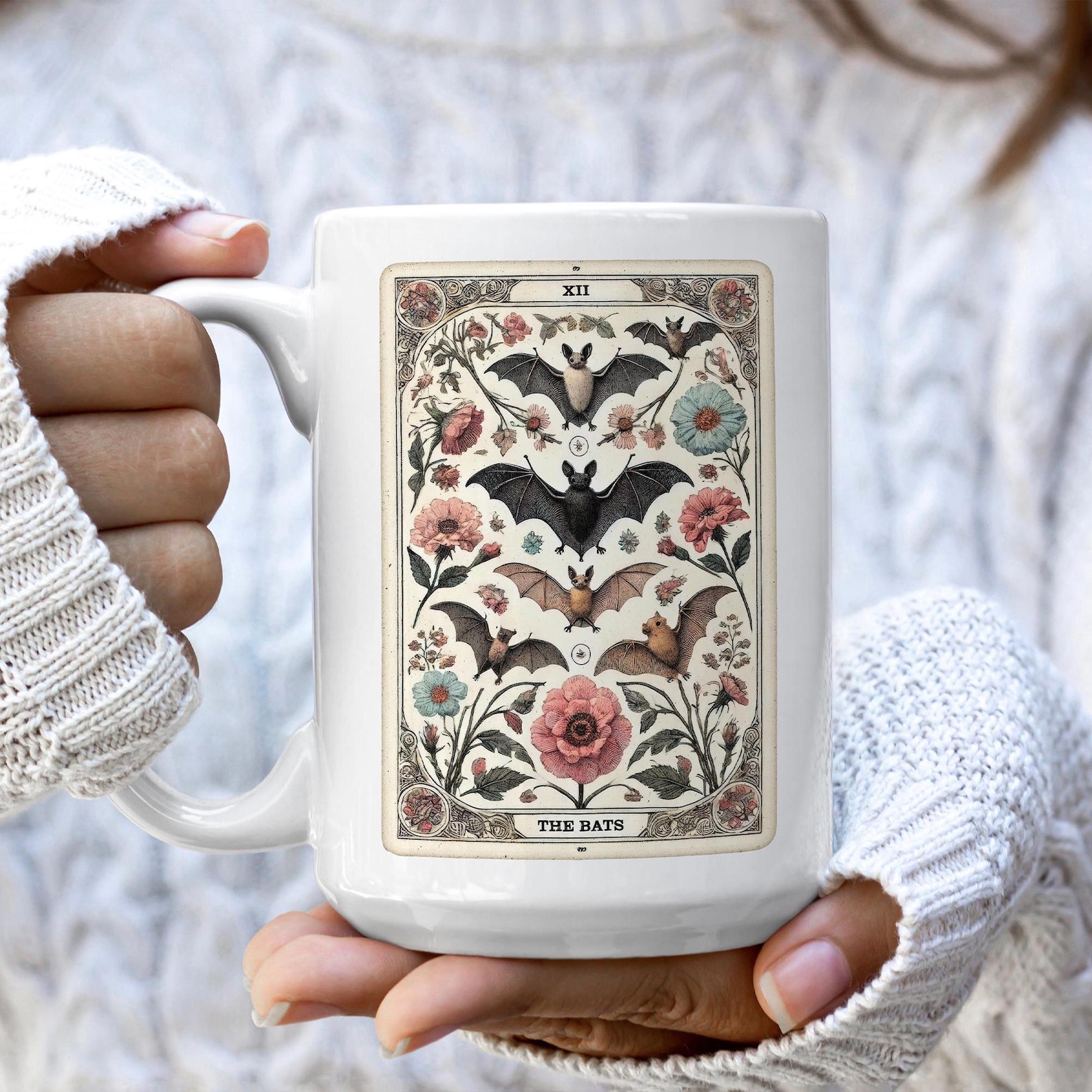 Bats Tarot Halloween Mug Gift Vintage Aesthetic Halloween Decor Spooky ...