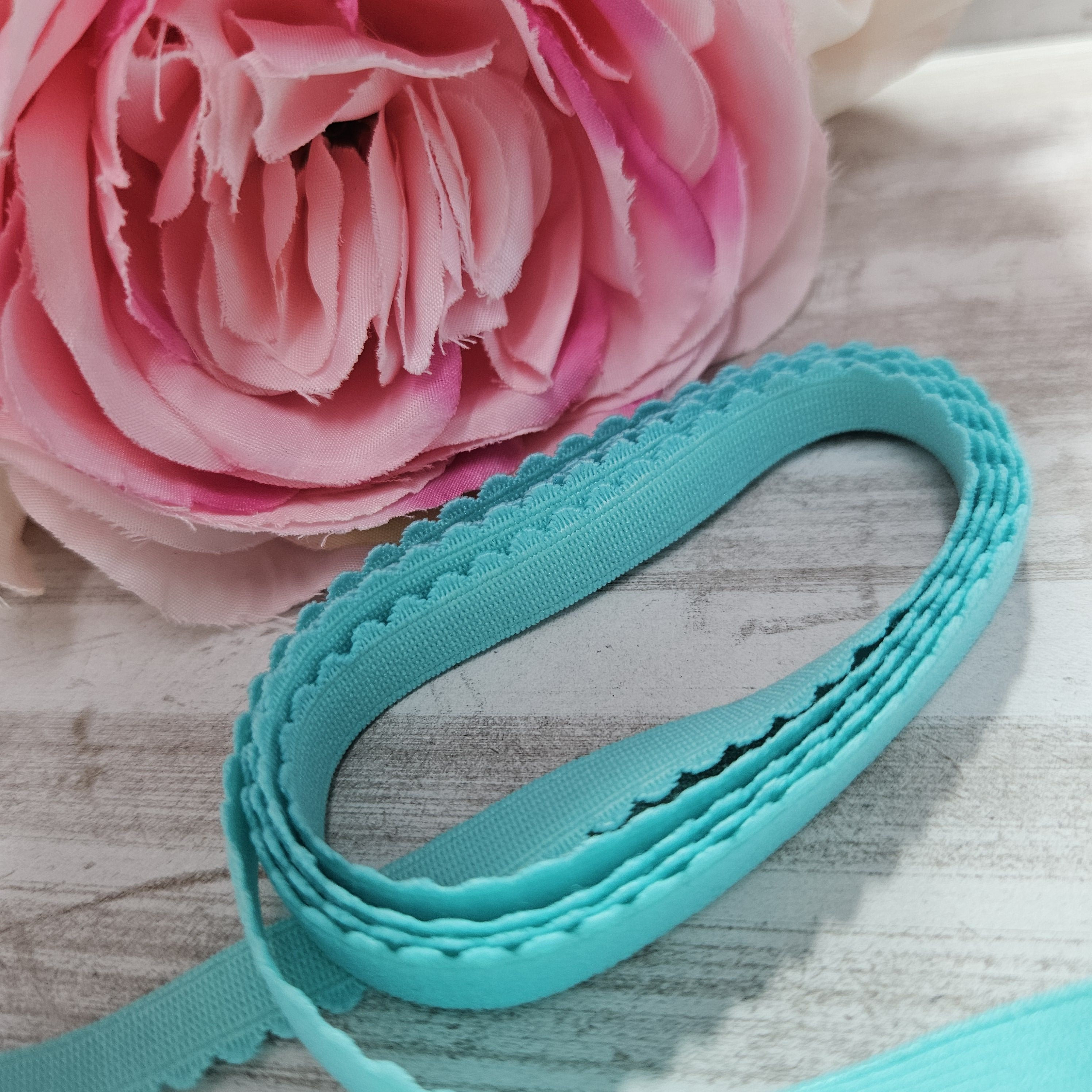 Decorative Braid With Scalloped Edge Turquoise Blue / Elastic for ...