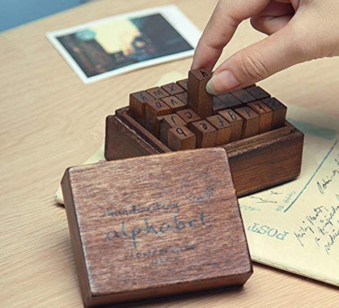 Letter Stamp Alphabet Stamp Wooden Capital Letter for - Etsy
