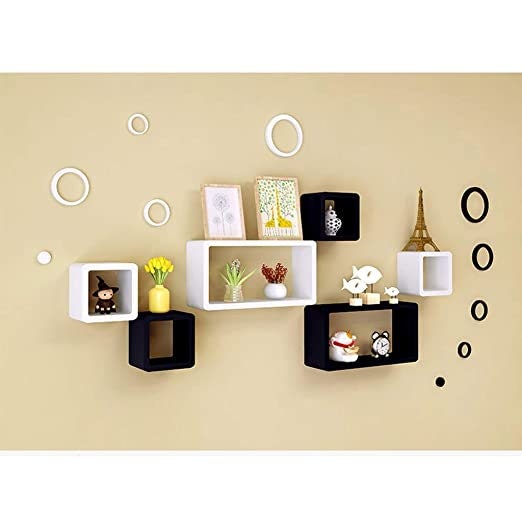 Engineered Wood Cube Shape Wall Shelf set of Six - Etsy