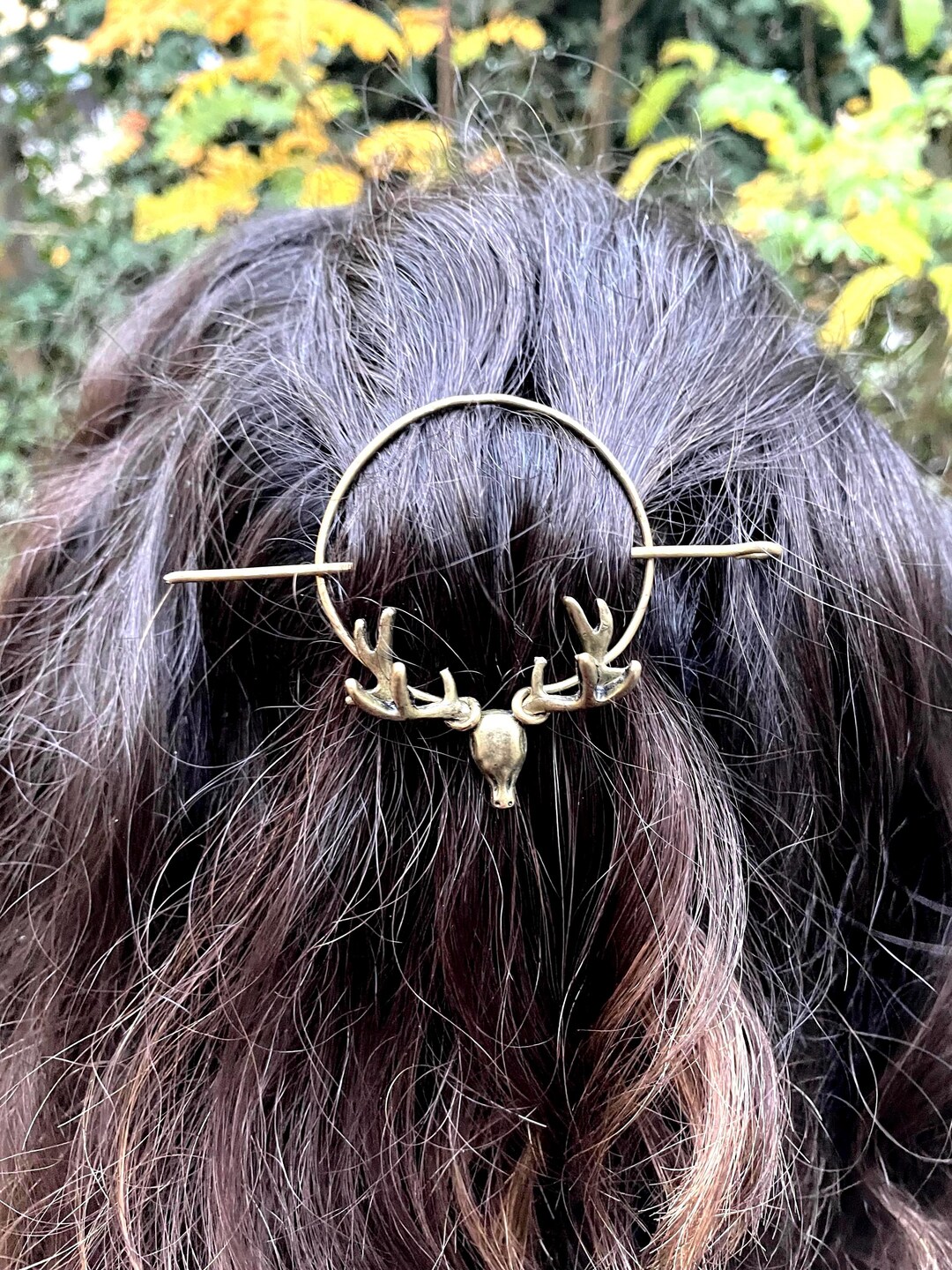 Vintage Brass Ring, Deer Hair Pin, Vintage Hair Clip, Vintage Rustic ...