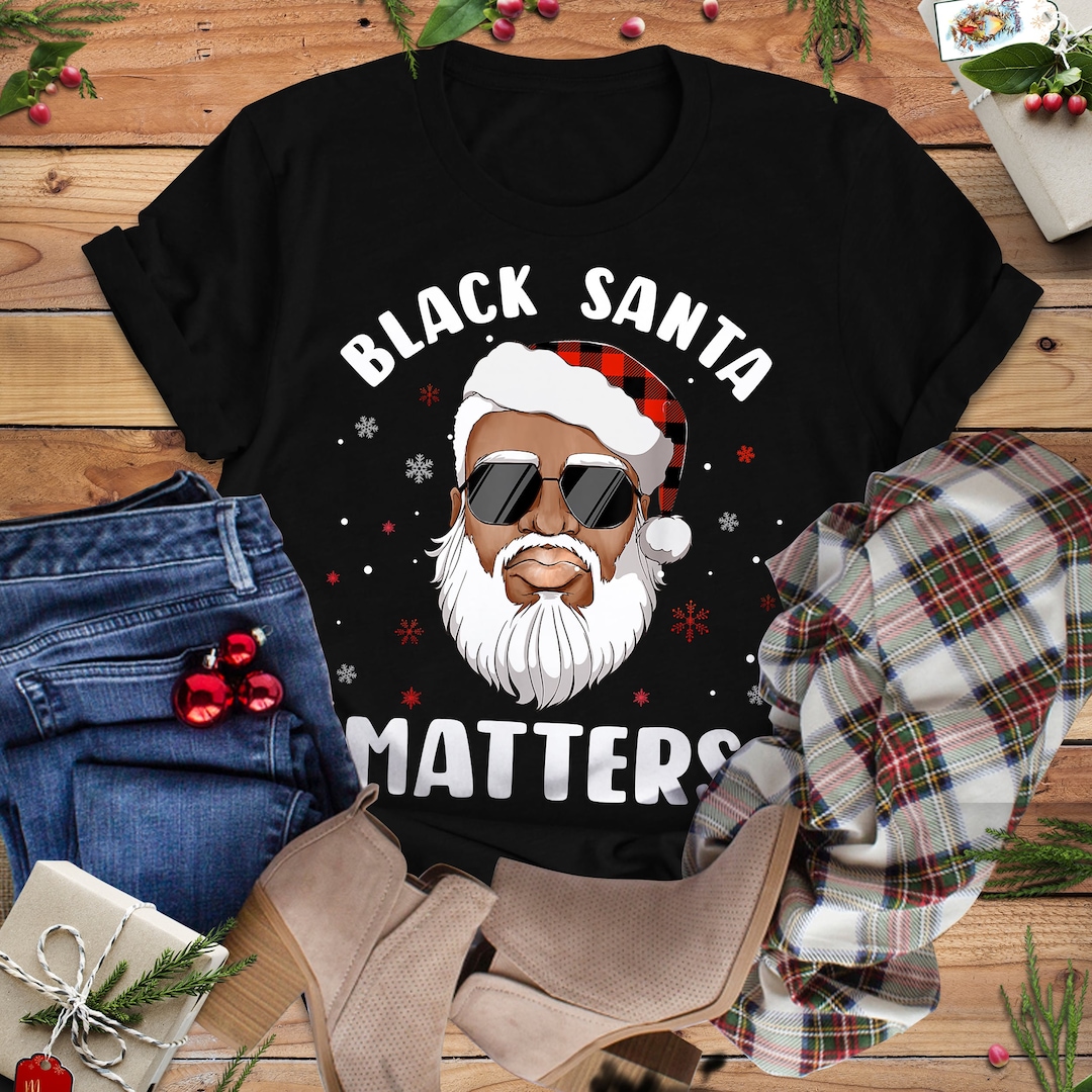 Merry Christmas Black Santa Shirt, Black Santa T-shirt, Black Santa Tee ...