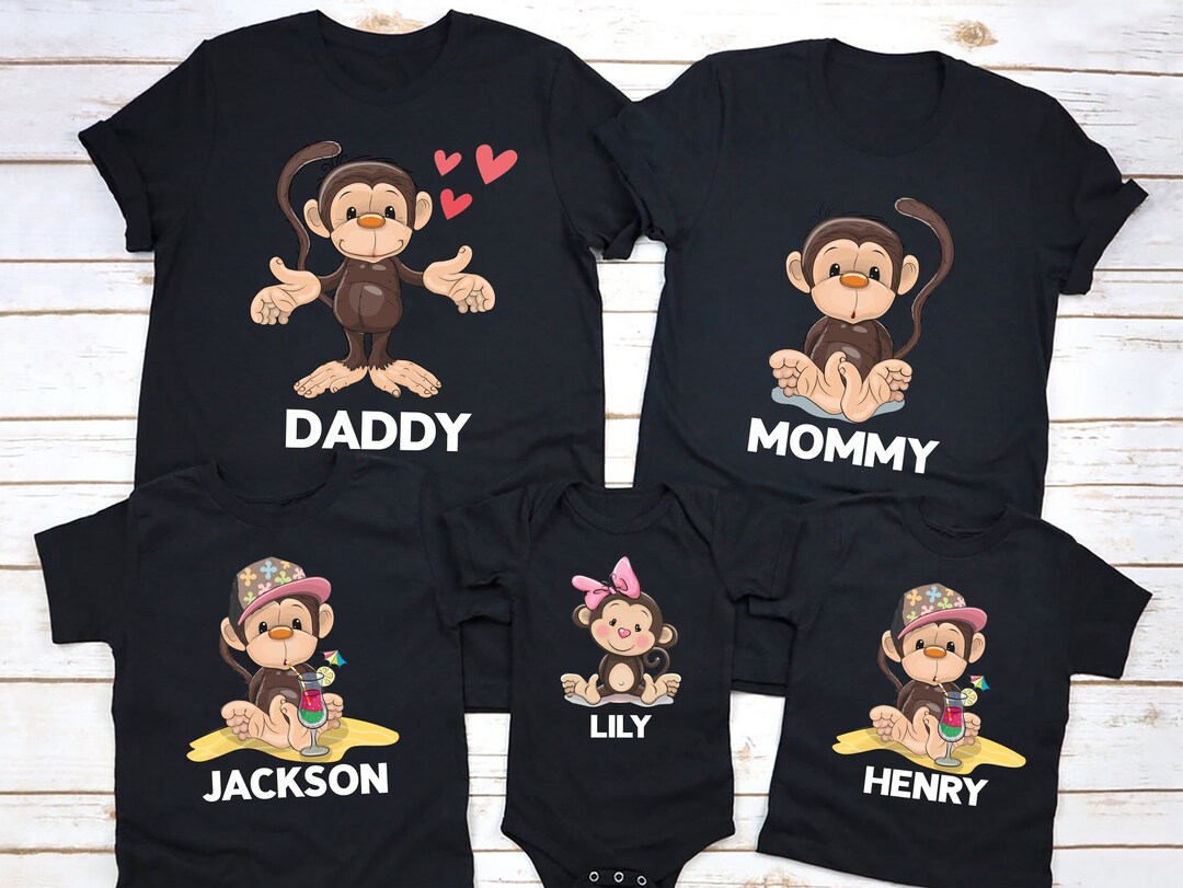Monkey Birthday Shirt Custom Family Matching Shirt Monkey - Etsy