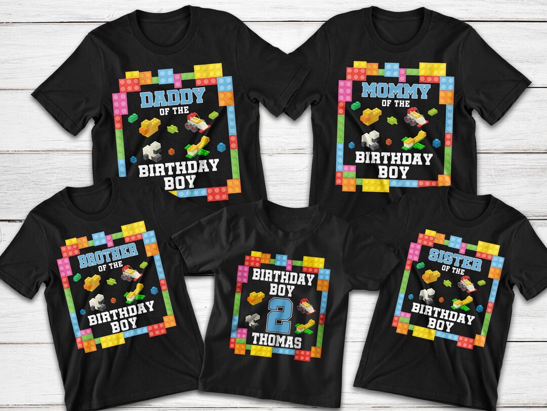 Building Block Birthday Boy Girl Shirt,custom Family Matching Shirt ...