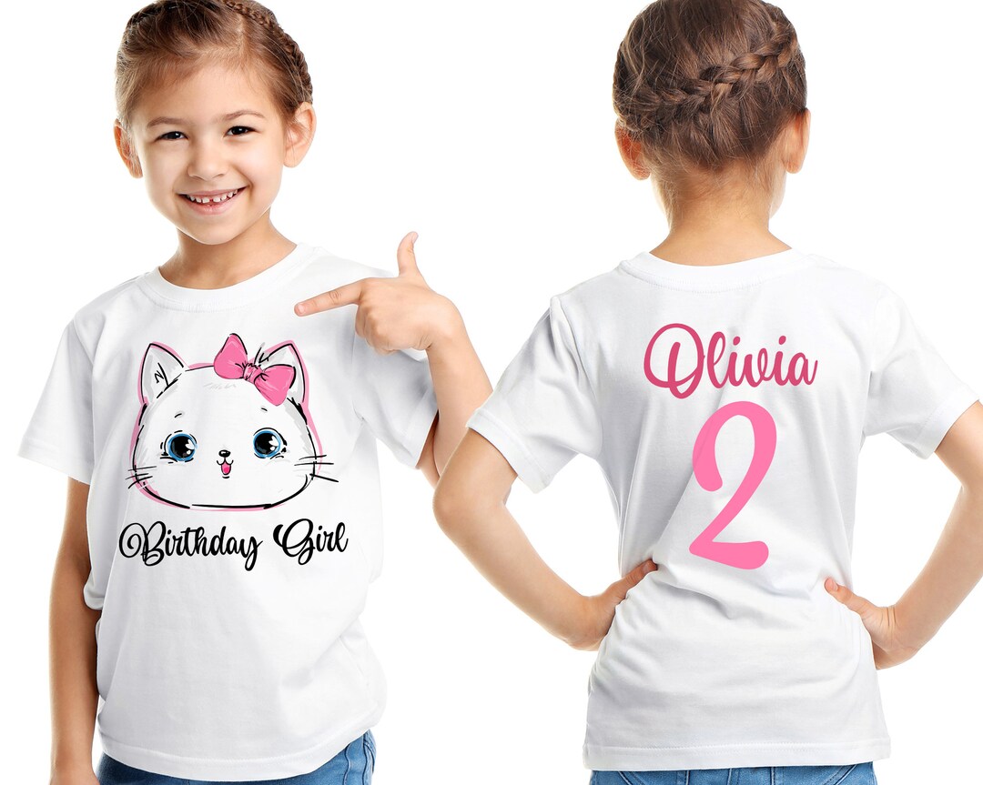 Cat Birthday Girl Shirt Kitty Girl Birthday Shirt Girls Birthday Shirt ...