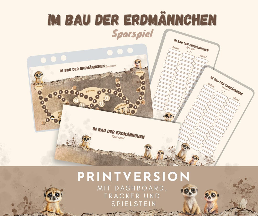 Sparspiel mit Spielstein, Dashboard und zwei Trackern als Printversion ...