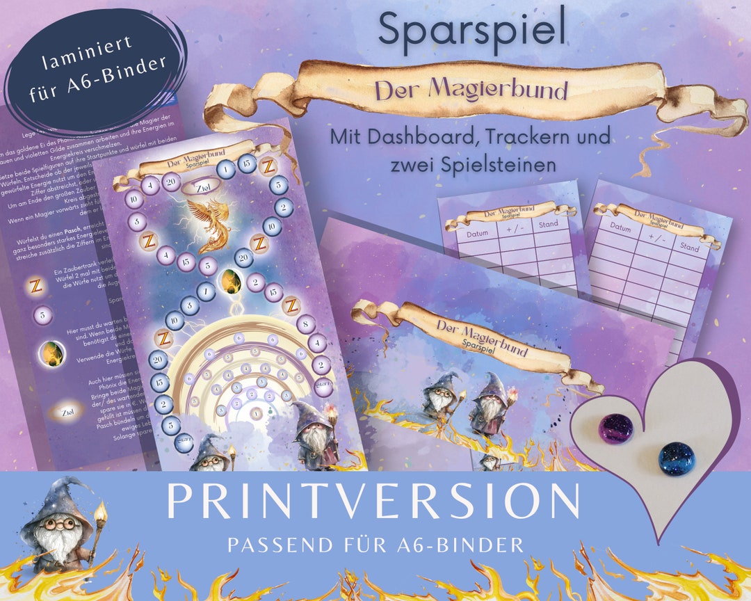 Savings Game With Dashboard and Two Trackers as a Print Version. the ...