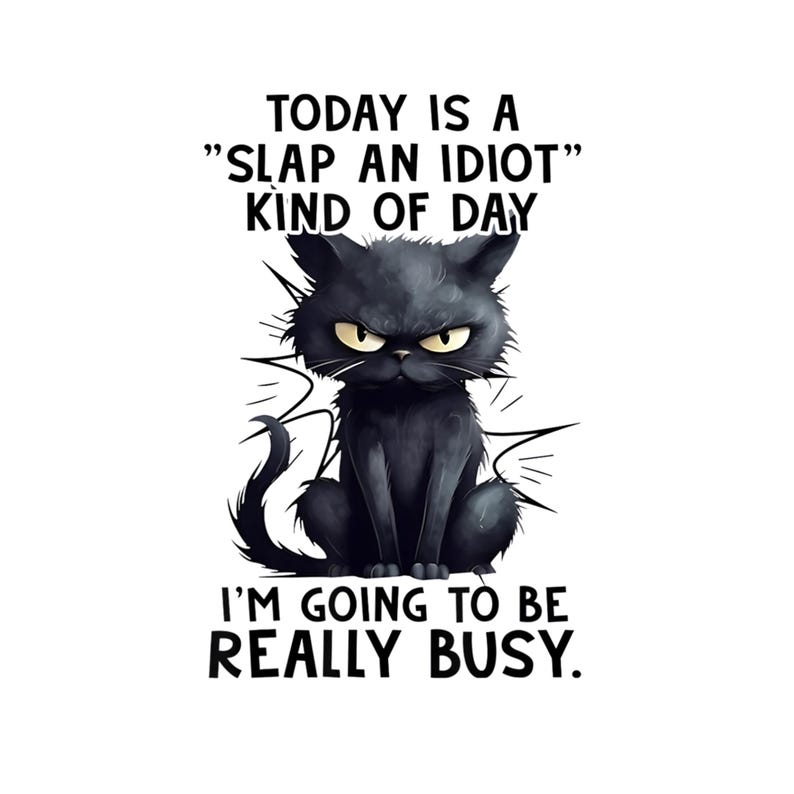 Cat Today is A Slap an Idiot Kind of Day I'm Going to Be PNG - Etsy